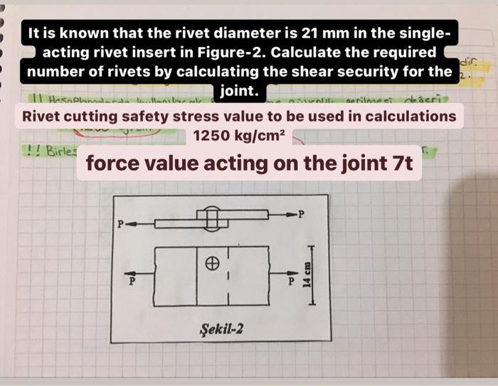 Solved It is known that the rivet diameter is 21 mm in the | Chegg.com