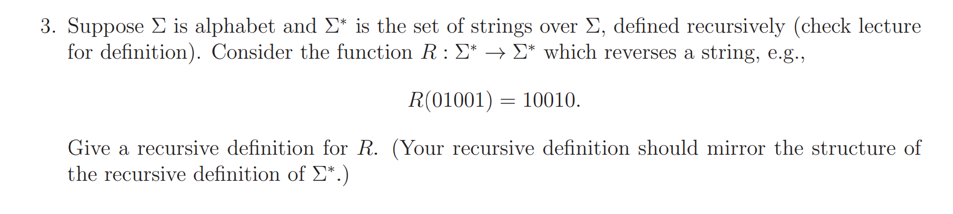 Solved Suppose Σ ﻿is alphabet and Σ** ﻿is the set of strings | Chegg.com