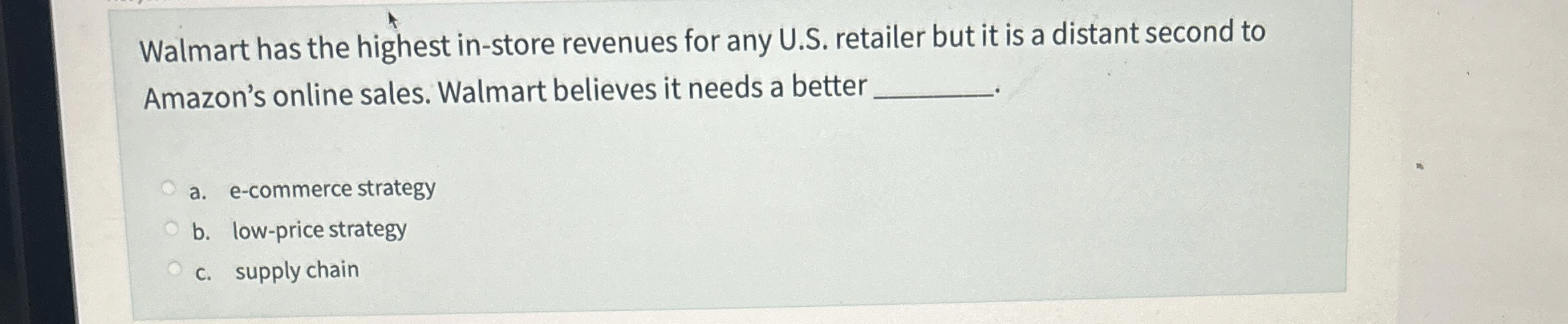 Solved Walmart has the highest in-store revenues for any | Chegg.com