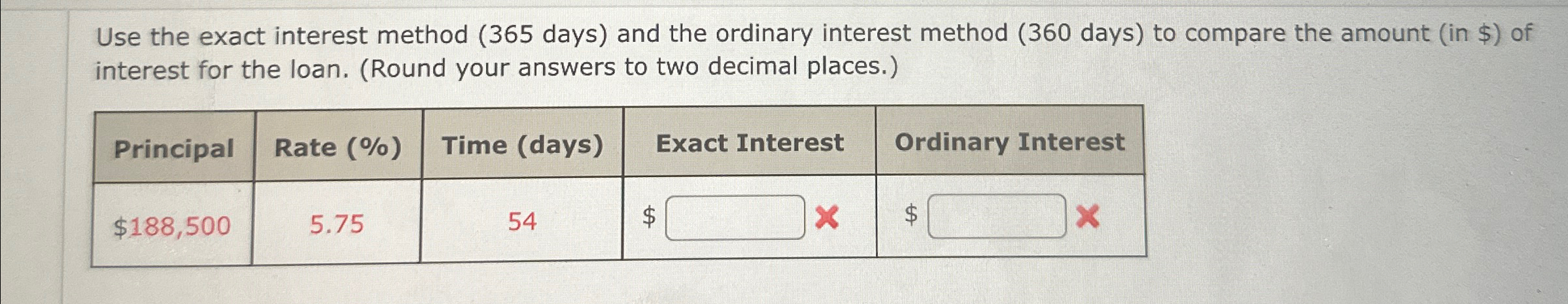 Solved Use the exact interest method (365 ﻿days) ﻿and the | Chegg.com