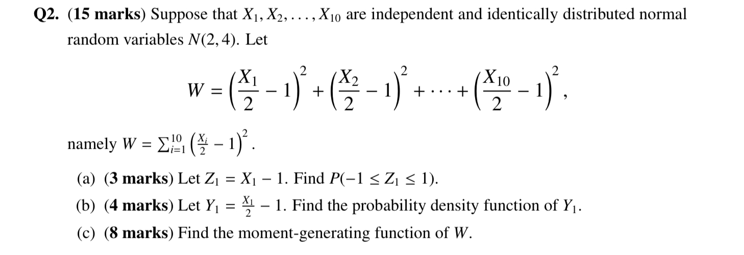 Solved Q2. (15 ﻿marks) ﻿Suppose that x1,x2,dots,x10 ﻿are | Chegg.com