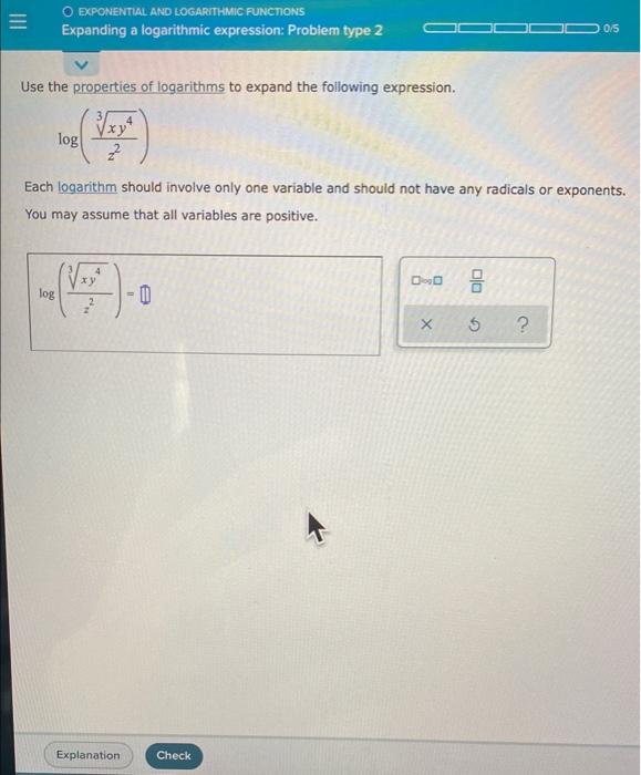 Solved E O EXPONENTIAL AND LOGARITHMIC FUNCTIONS Expanding a | Chegg.com