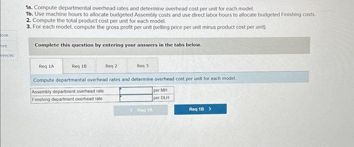 Solved Exercise 17−10 (Algo) Using departmental overhead | Chegg.com