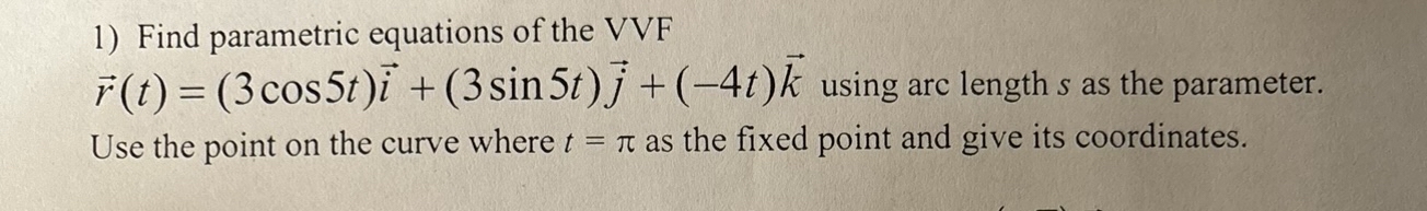 Solved Find parametric equations of the VVF | Chegg.com
