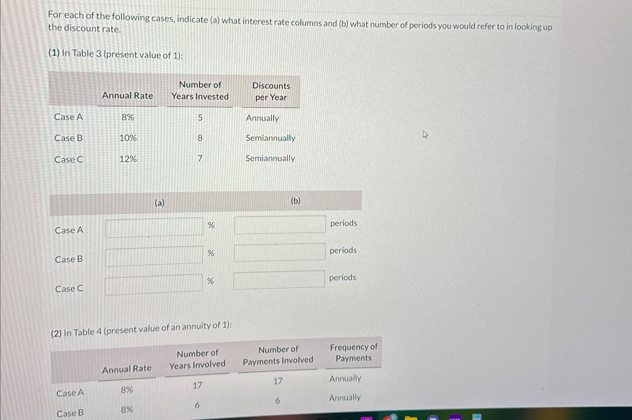 Solved For each of the following cases, indicate (a) ﻿what | Chegg.com