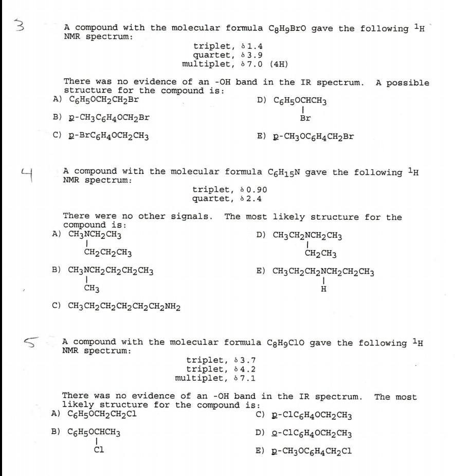 Solved 1 A compound with the molecular formula C9H12 gave a | Chegg.com