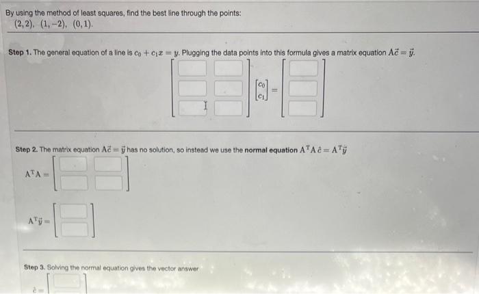 Solved By using the method of least squares, find the best | Chegg.com