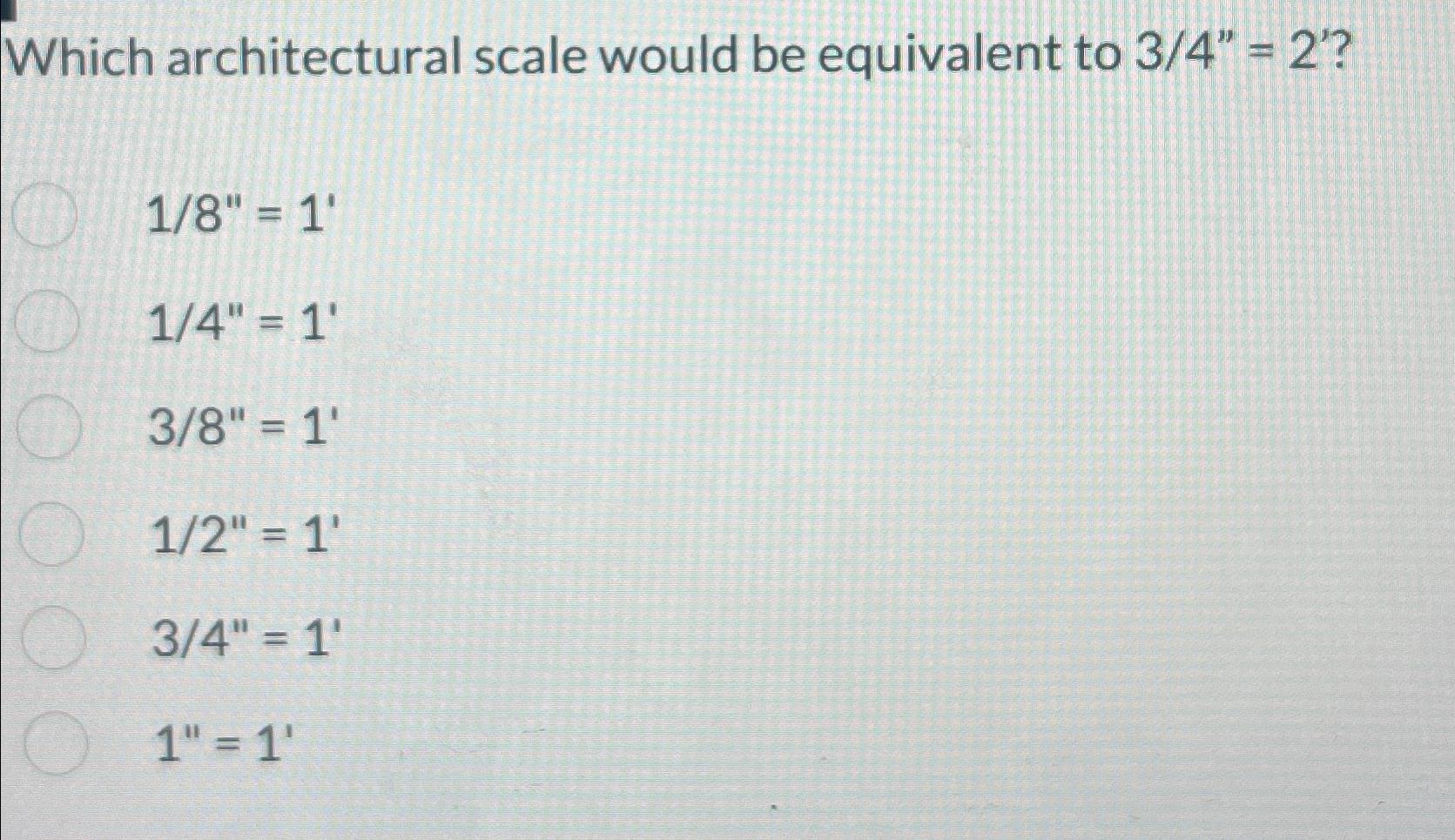 Solved Which architectural scale would be equivalent to | Chegg.com