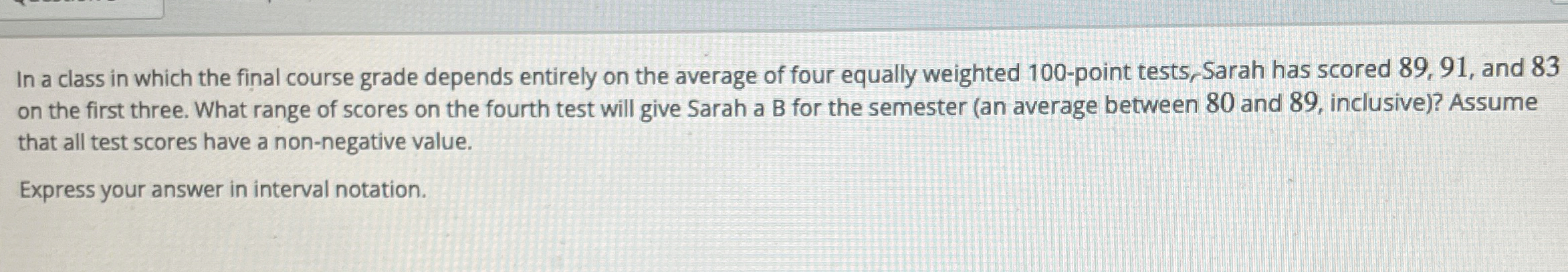 Solved In a class in which the final course grade depends | Chegg.com