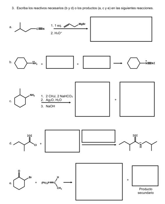 Solved Organic Chemistry3. Write the required reactants (b | Chegg.com