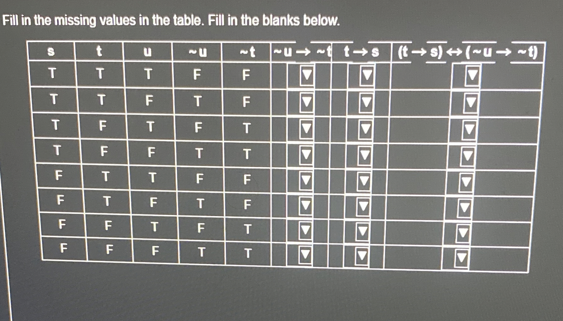 Solved Fill in the missing values in the table. Fill in the | Chegg.com
