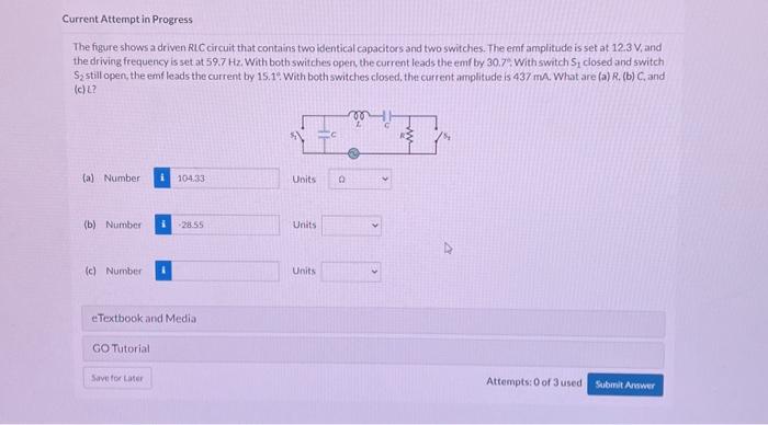 Solved The figure shows a driven RLC circuit that contains | Chegg.com