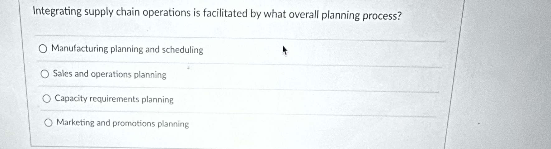 Solved Integrating Supply Chain Operations Is Facilitated By