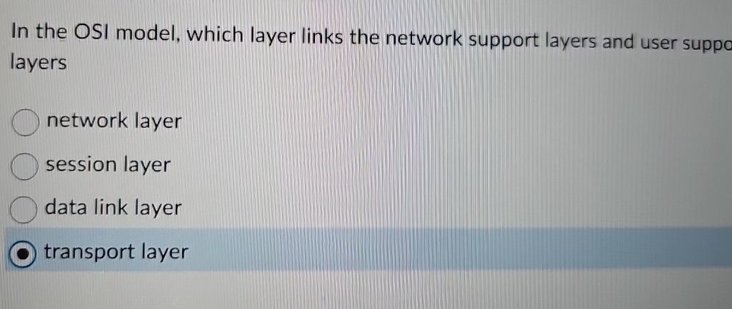 Solved In the OSI model, which layer links the network | Chegg.com