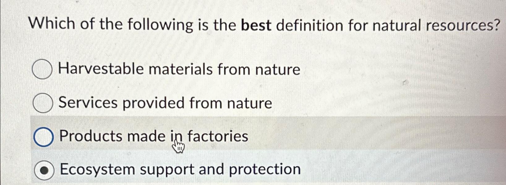 Solved Which of the following is the best definition for | Chegg.com