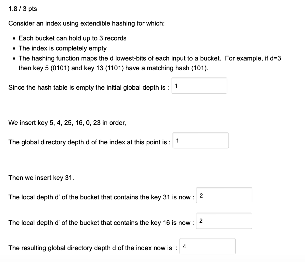 Solved Consider An Index Using Extendible Hashing For 3911