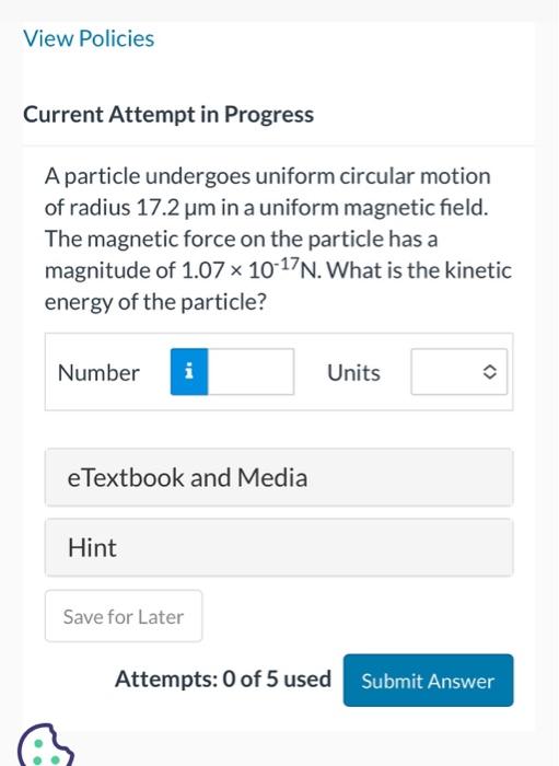 Solved A particle undergoes uniform circular motion of | Chegg.com