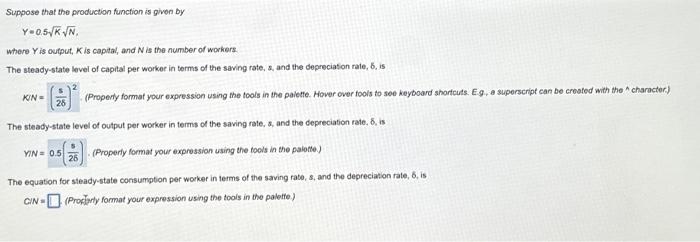 Solved Suppose that the production function is given by | Chegg.com