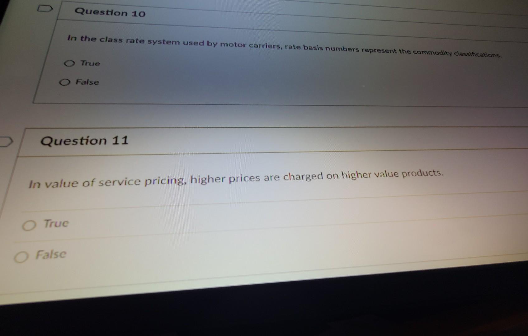 Solved Question 10 In the class rate system used by motor | Chegg.com