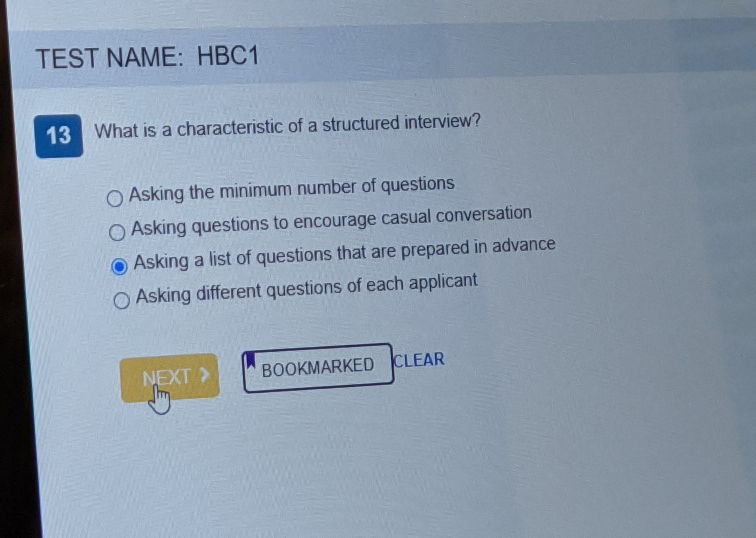 Solved TEST NAME HBC1 13 What Is A Characteristic Of A