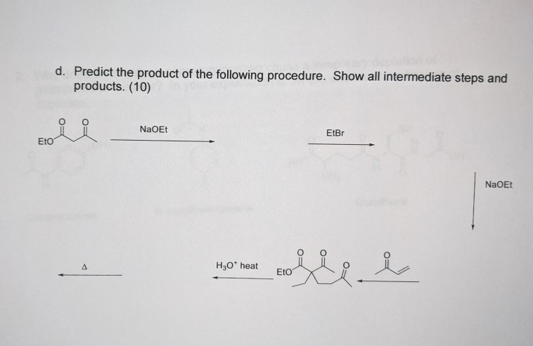 Solved d. Predict the product of the following procedure. | Chegg.com
