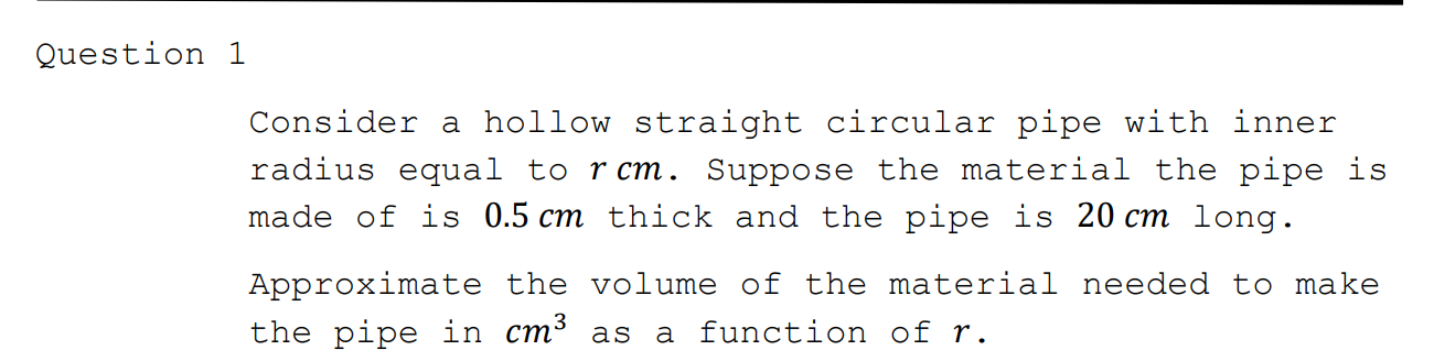 Solved Question 1Consider a hollow straight circular pipe | Chegg.com