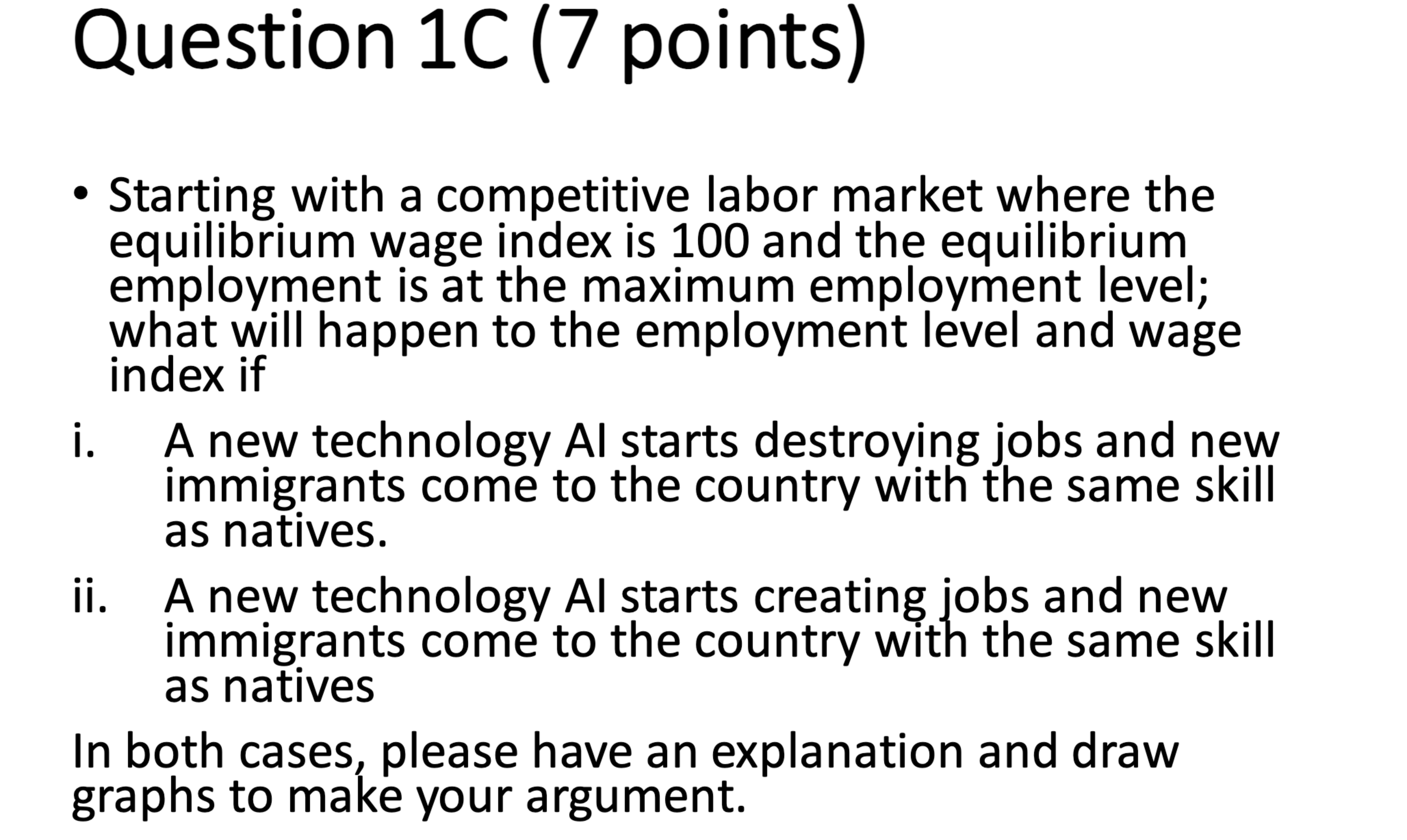 Solved Question 1C (7 ﻿points)Starting with a competitive | Chegg.com