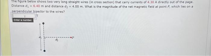 Solved The figure below shows two very long straight wires | Chegg.com