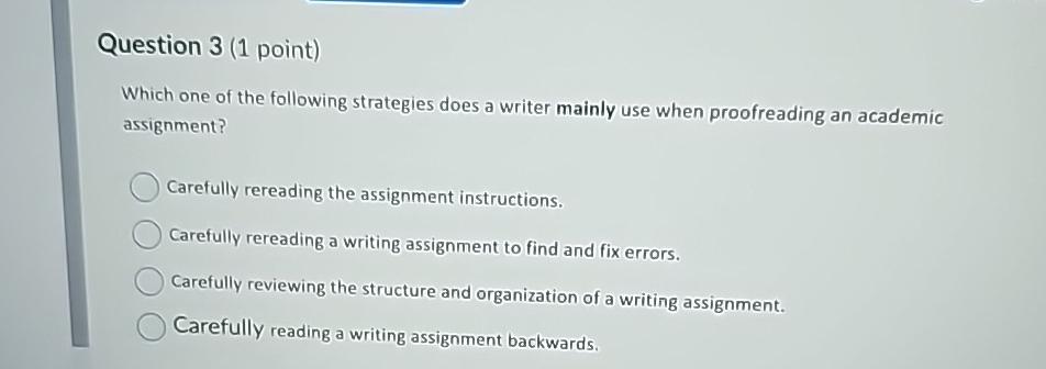 Solved Question 3 (1 ﻿point)Which one of the following | Chegg.com