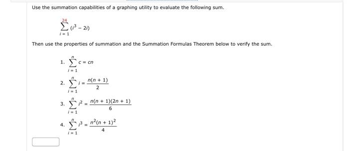 Solved Use the summation capabilities of a graphing utility | Chegg.com