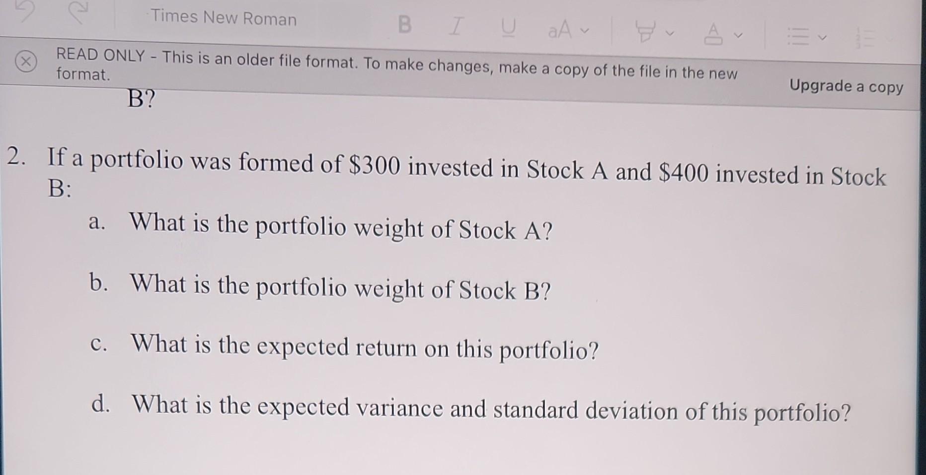 Solved (8) READ ONLY - This is an older file format. To make | Chegg.com