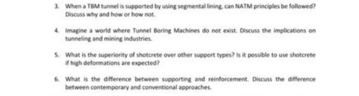 [solved] 3 When A Tbm Tunnel Is Supported By Using Segmen