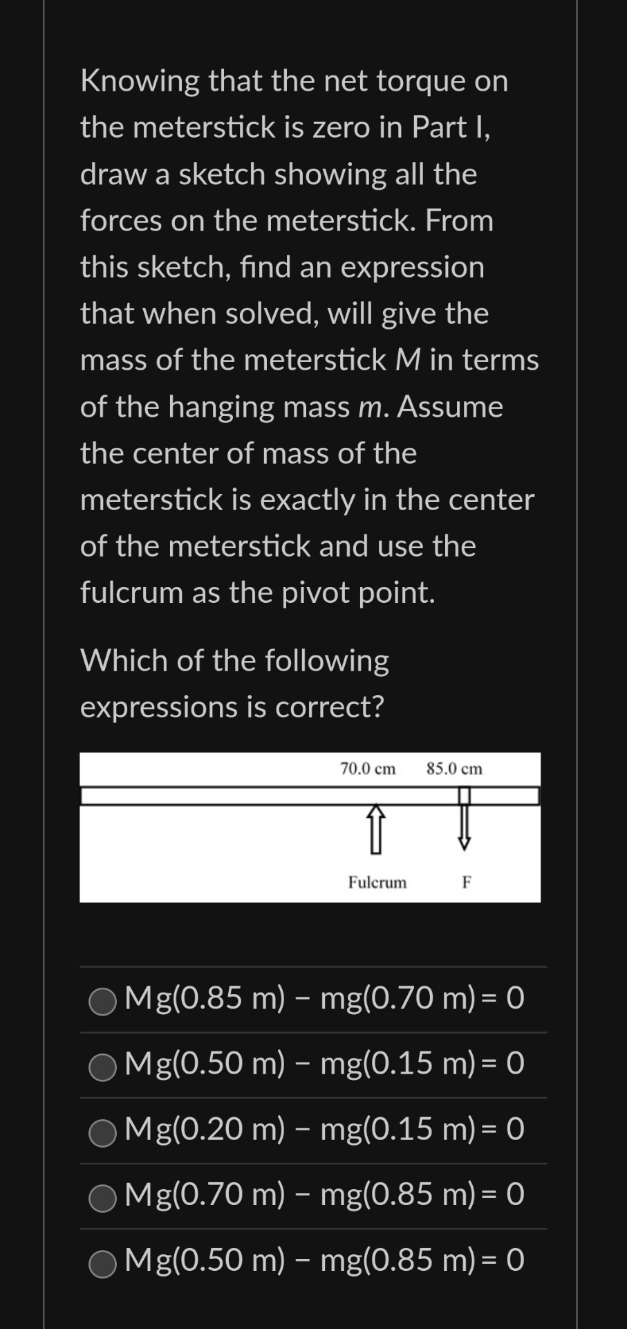 Solved Knowing that the net torque on the meterstick is zero | Chegg.com