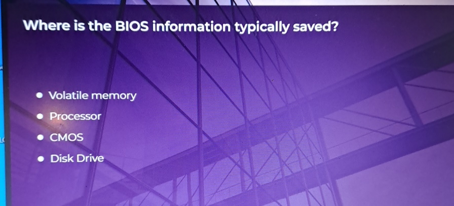 Solved Where is the BIOS information typically | Chegg.com