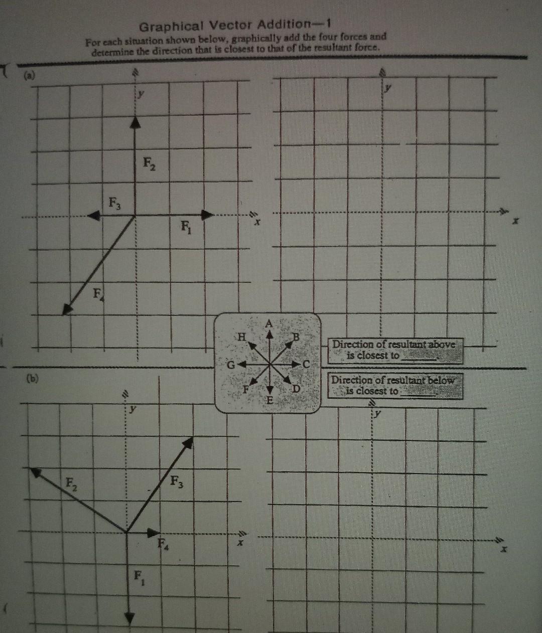 Solved Graphical Vector Addition-1 For each situation shown | Chegg.com