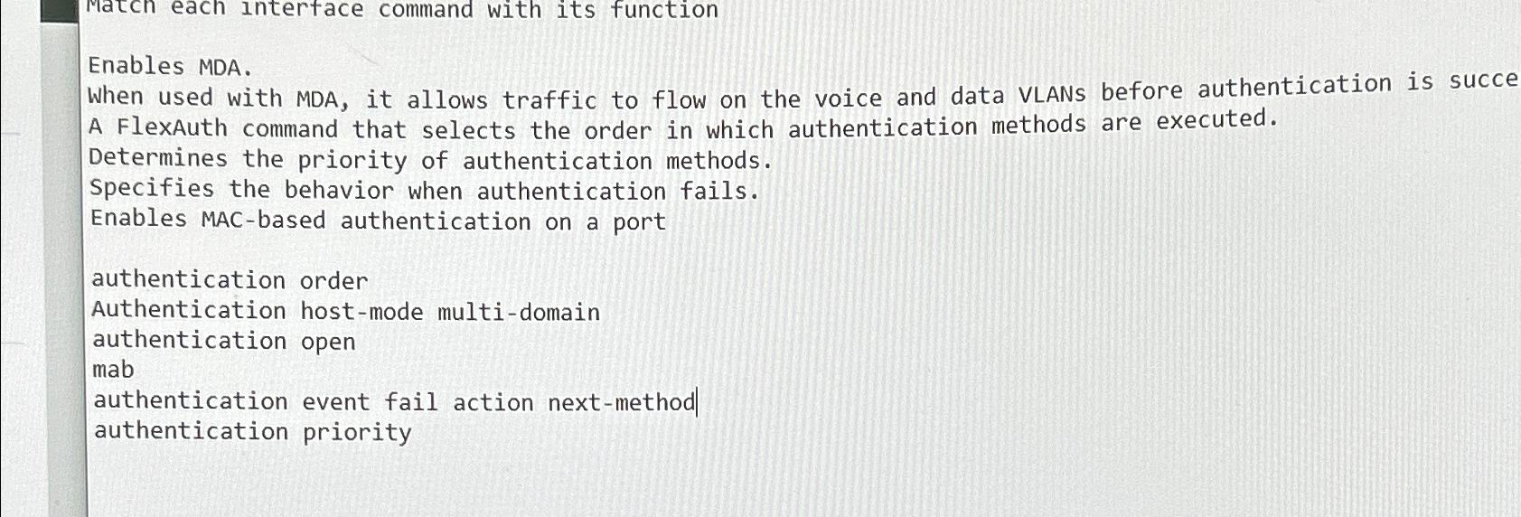 Solved Match each interface command with its functionEnables | Chegg.com