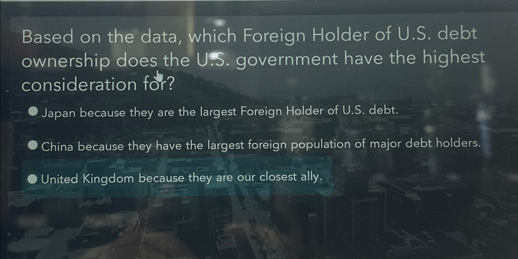 Solved Based on the data, which Foreign Holder of U.S. ﻿debt | Chegg.com