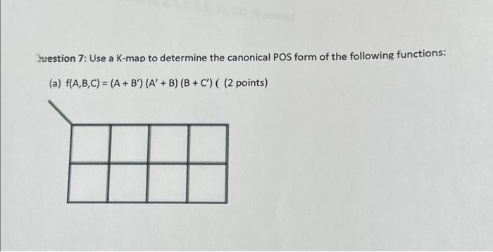Solved Use a K-map to determine the canonical POS form of | Chegg.com