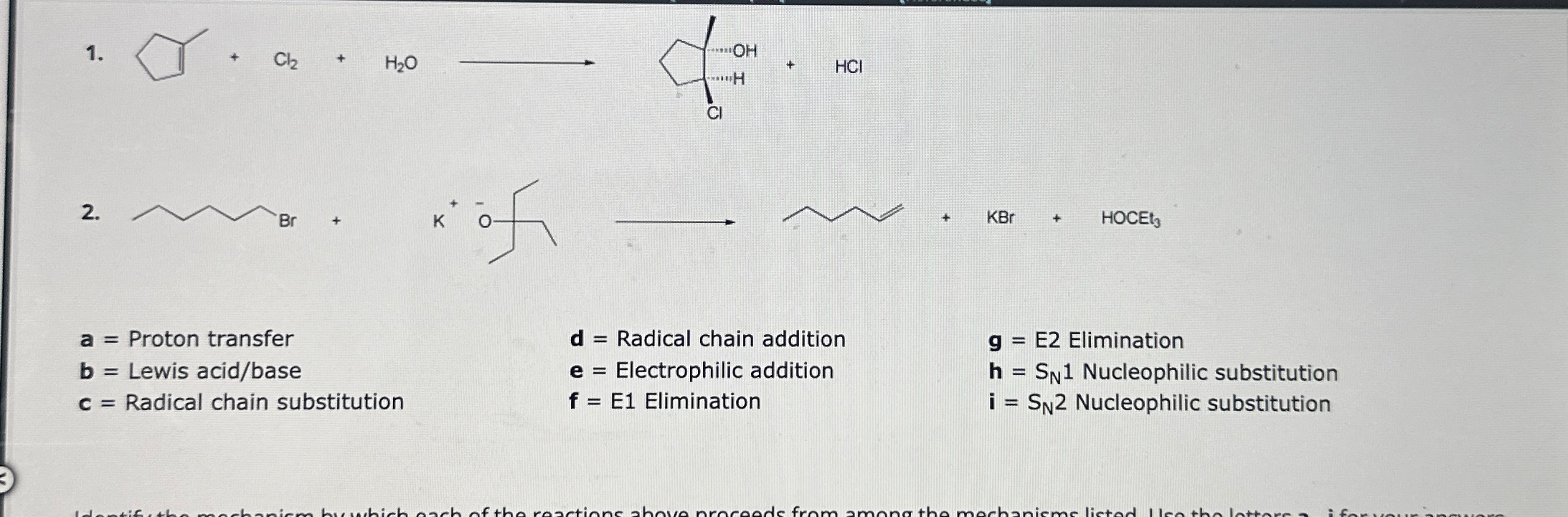 Solved +Cl2+H2O q, +HClq, +KBr+HOCEt3a= ﻿Proton transferd= | Chegg.com