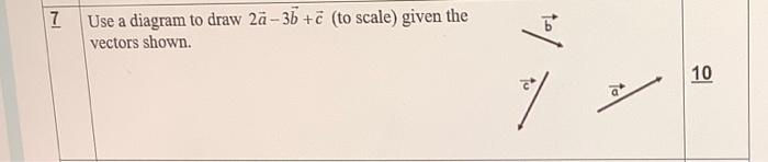 Solved use a diagram to draw vectors 2a-3b+c (to scale) | Chegg.com