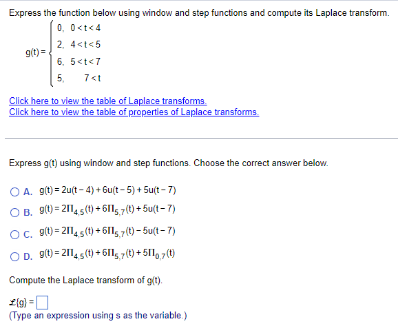 Solved Express the function below using window and step | Chegg.com
