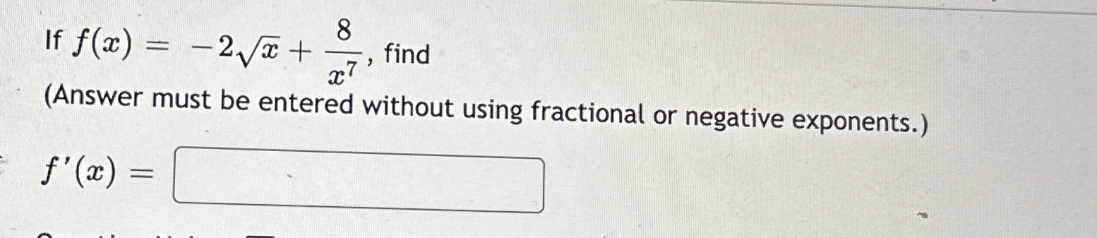 Solved If f(x)=-2x2+8x7, ﻿find(Answer must be entered | Chegg.com