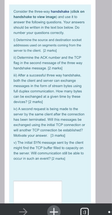 Solved: Consider The Three-way Handshake (click On Handsha... | Chegg.com