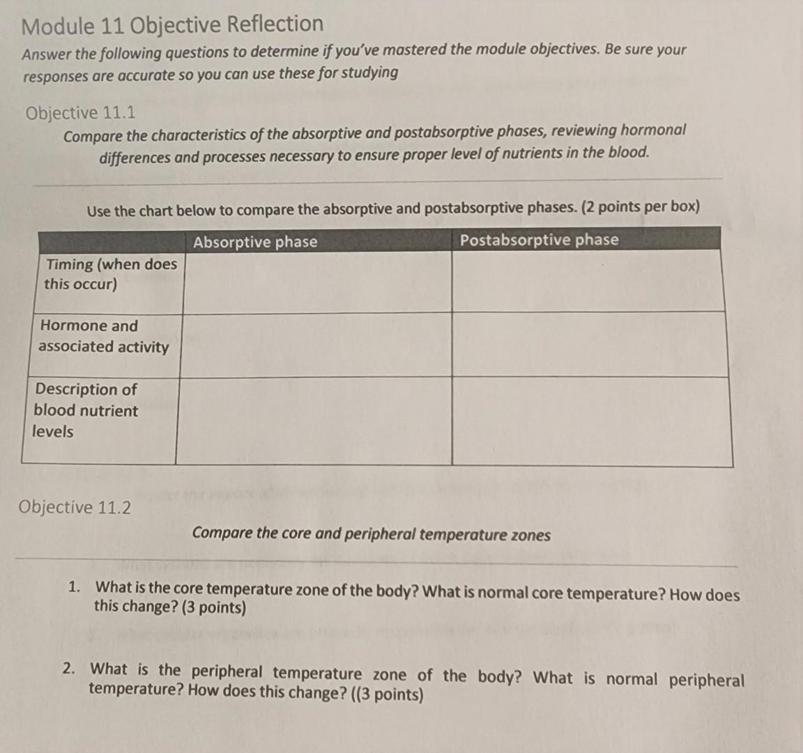 Solved Module 11 Objective Reflection Answer the following | Chegg.com