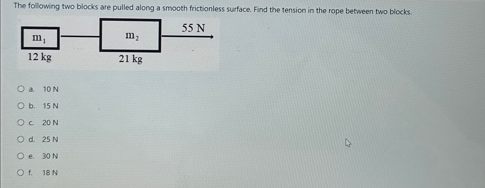 Solved The following two blocks are pulled along a smooth | Chegg.com