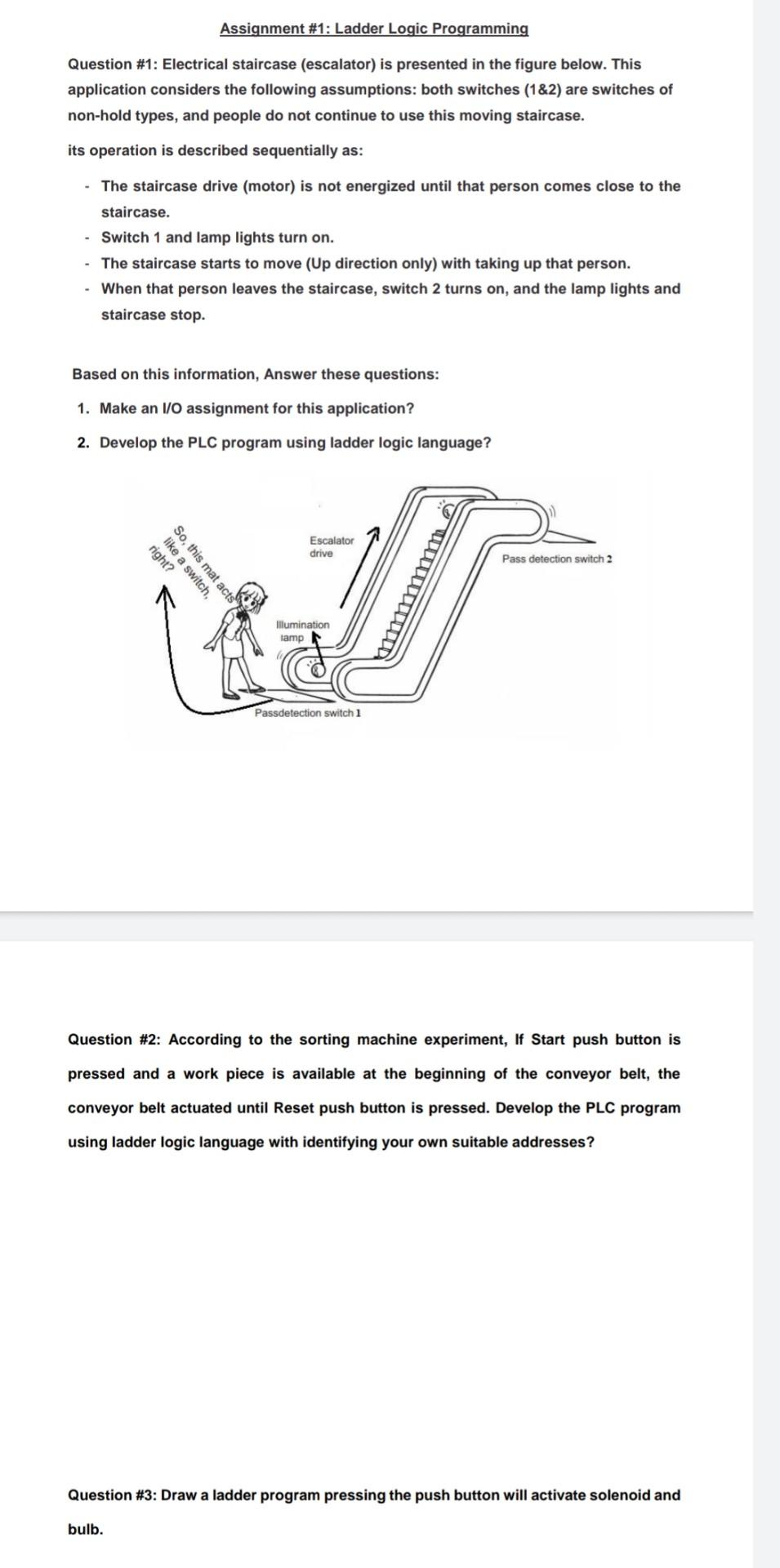Solved Assignment #1: Ladder Logic Programming Question #1: | Chegg.com
