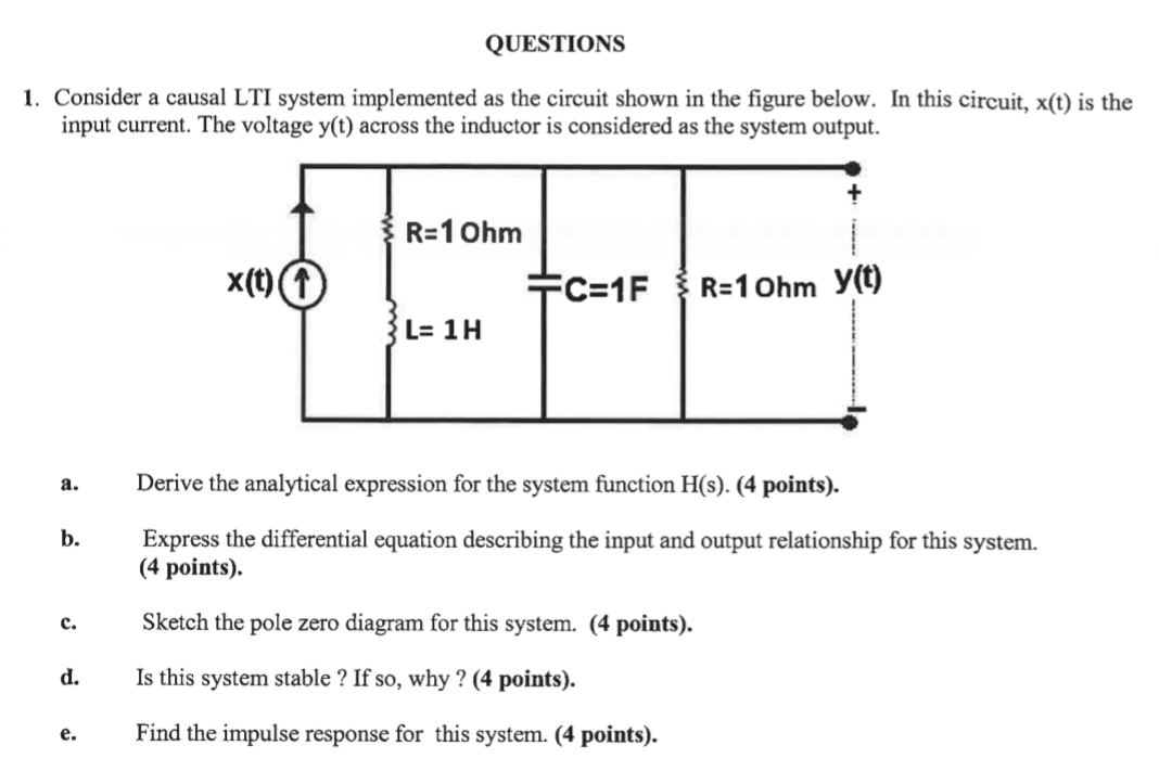 Solved QUESTIONSConsider a causal LTI system implemented as | Chegg.com