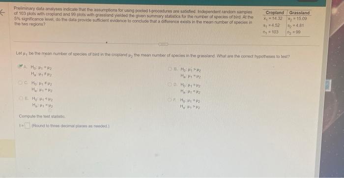 Solved Preiiminary data anziyses indicate trat the | Chegg.com
