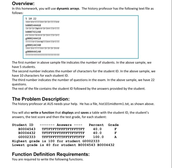 Solved Overview: In this homework, you will use dynamic | Chegg.com
