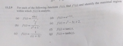 Solved 11.2.9 ﻿For each of the following functions f(z), | Chegg.com